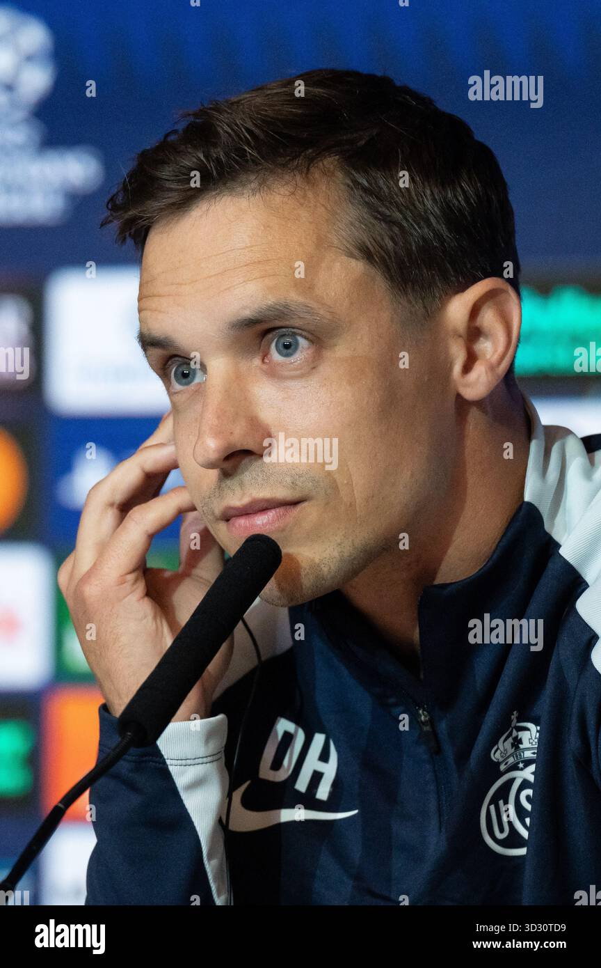 coach David Hubert of Union Saint-Gilloise attends a pre-match press ...