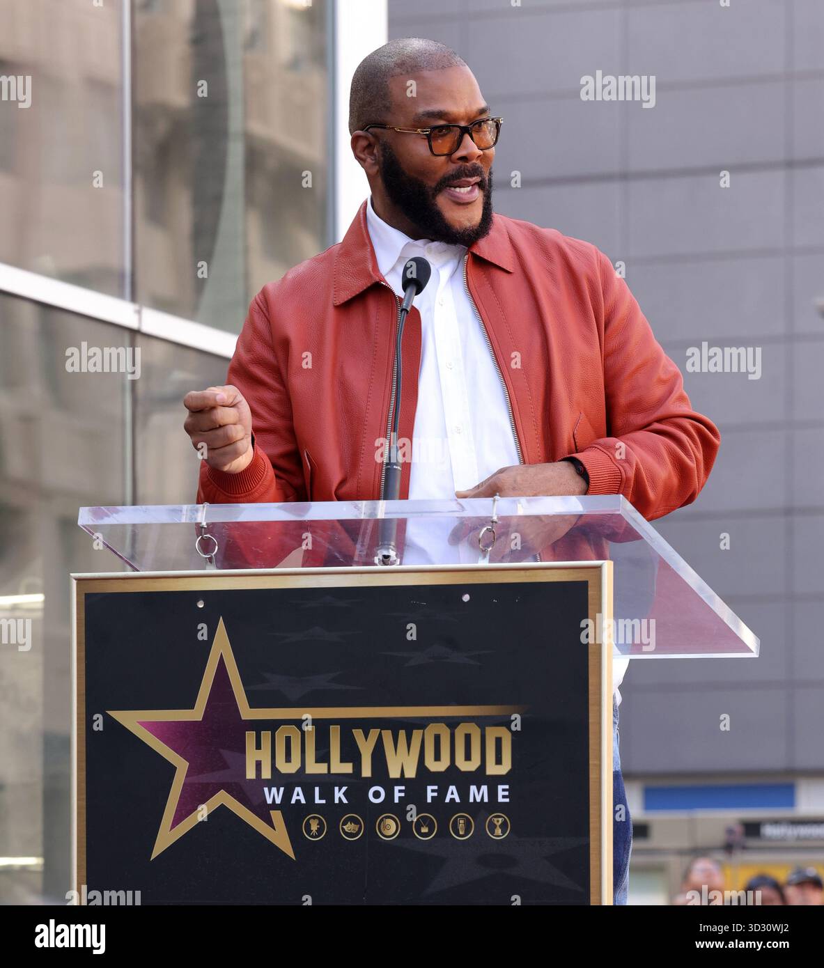 Tyler Perry attends an unveiling ceremony honoring Sherri Shepherd with ...
