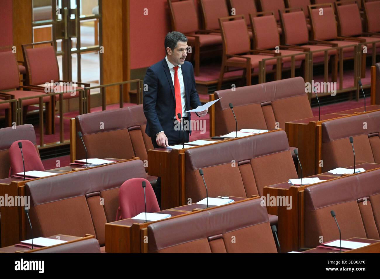 Liberal Senator Alex Antic speaks in the Senate chamber at Parliament ...