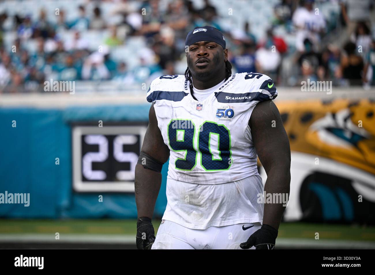 Seattle Seahawks defensive tackle Jarran Reed (90) heads to the ...