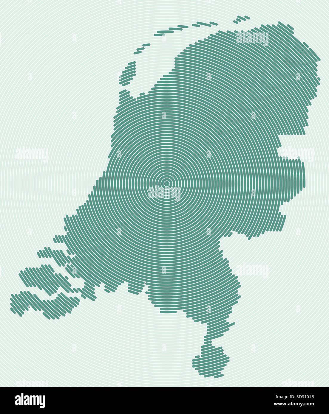 Netherlands shape rings. Country map formed by stacked circles ...
