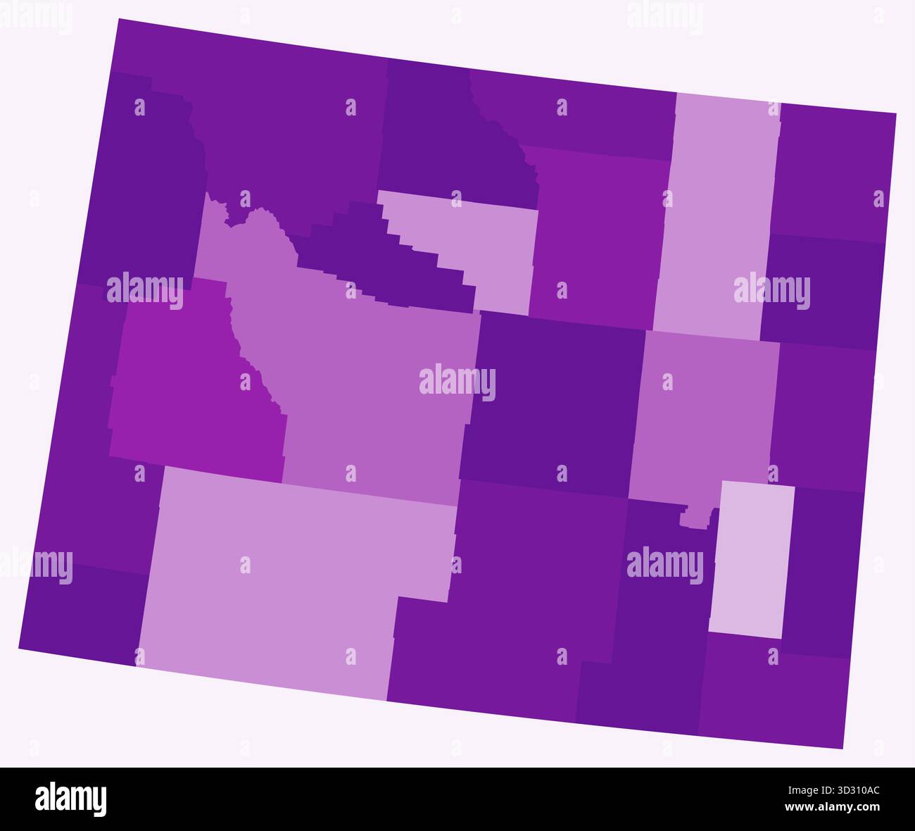 Map of Wyoming with counties. A simple state border map with county ...