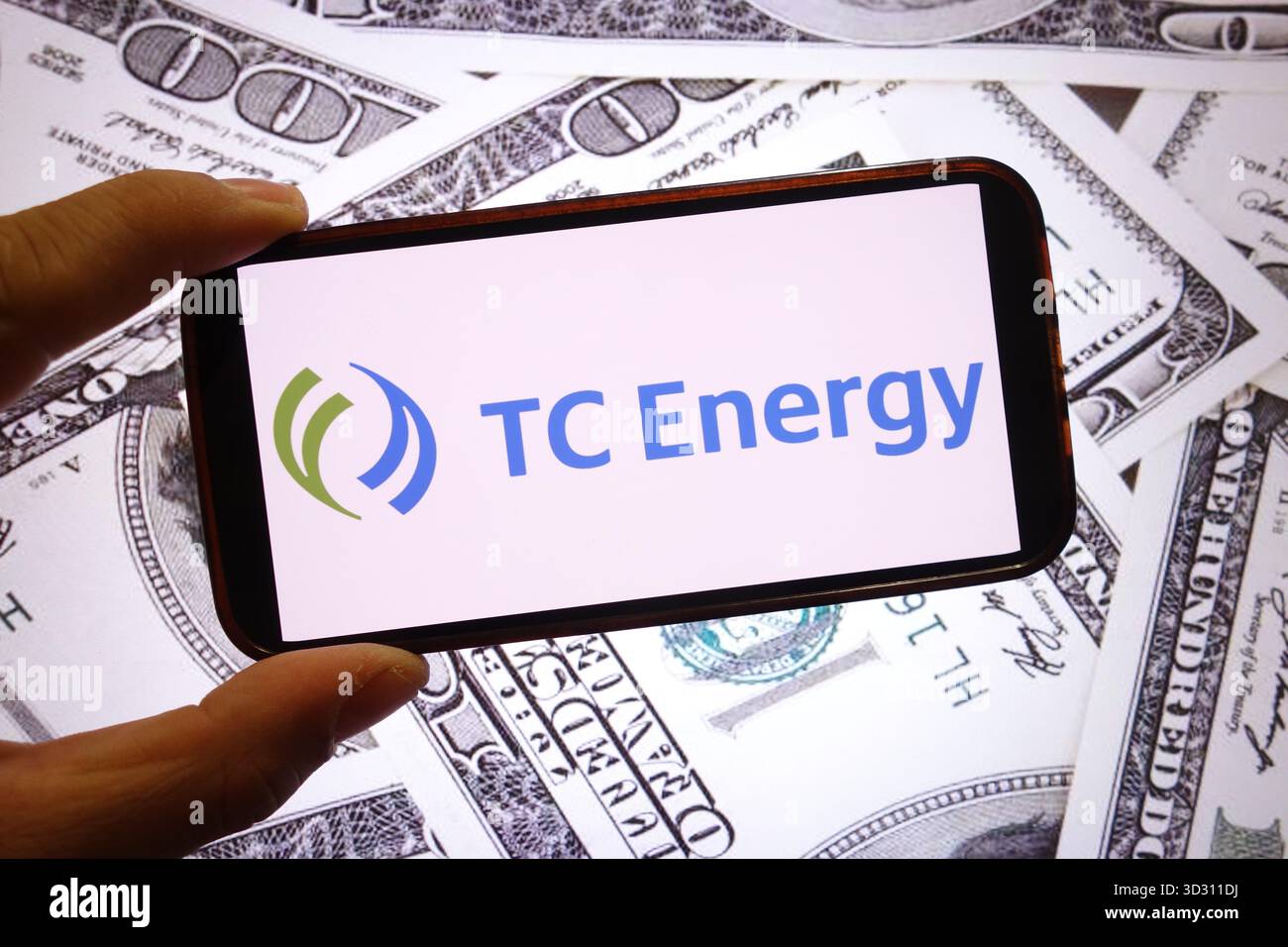 In this photo illustration, the TC Energy company logo is seen ...