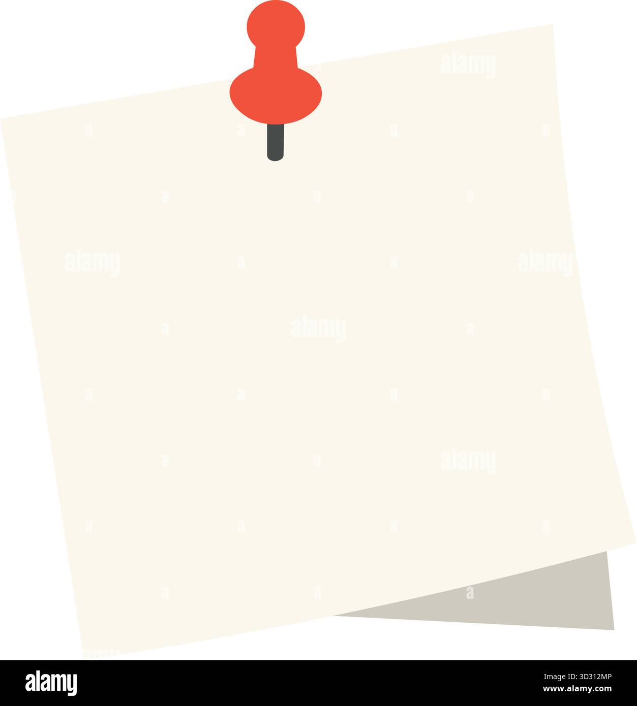 Simple memo paper with a bold red thumbtack, perfect for reminders ...