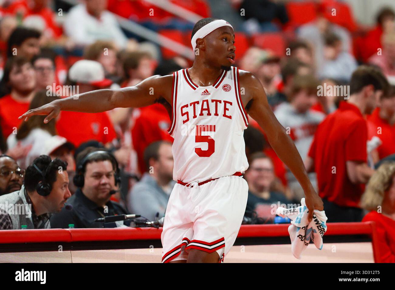 RALEIGH, NC - NOVEMBER 03: Tre Holloman (5) of the North Carolina State ...