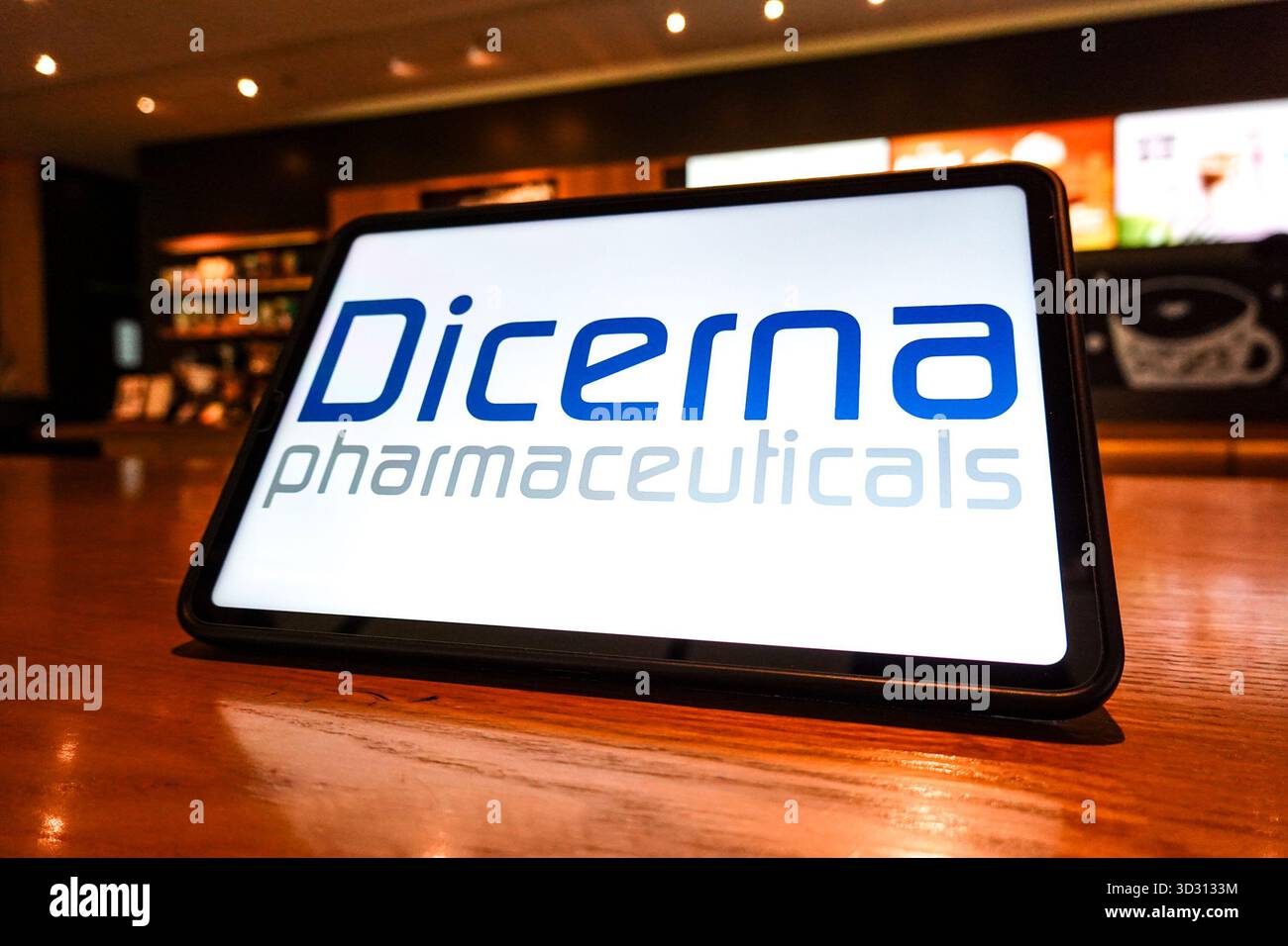 In this photo illustration, the Dicerna Pharmaceuticals logo is ...