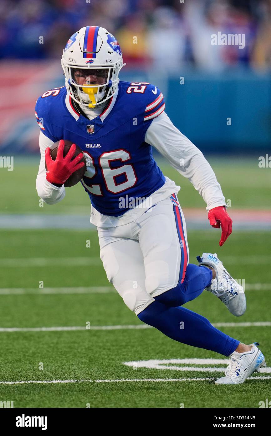 Buffalo Bills running back Ty Johnson carries during an NFL football ...