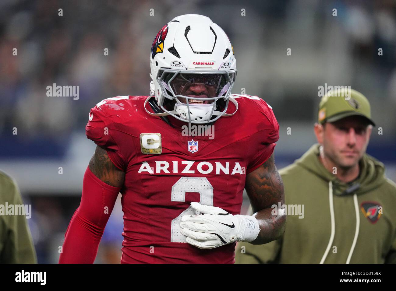 Arizona Cardinals linebacker Mack Wilson Sr. (2) walks off the field ...