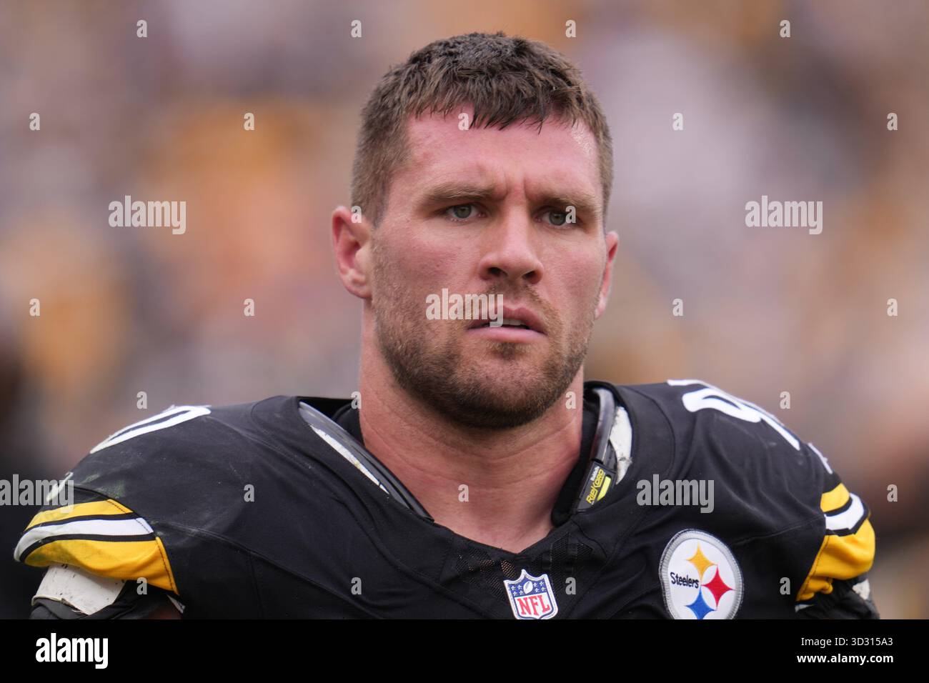 Pittsburgh Steelers linebacker T.J. Watt (90) walks on the sidelines ...