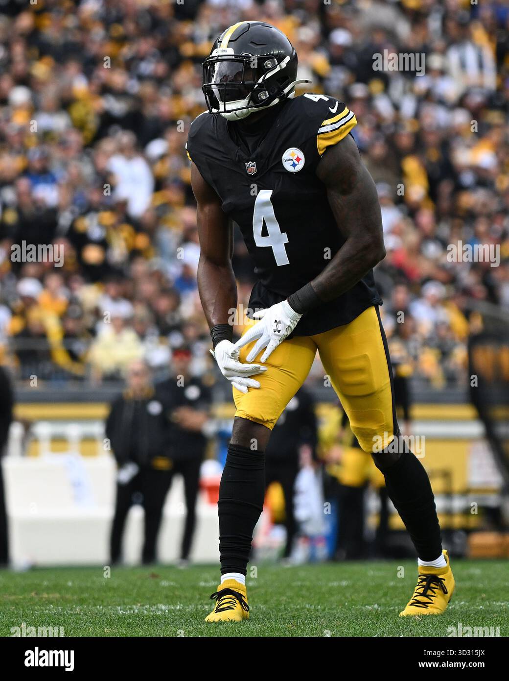 Pittsburgh Steelers wide receiver DK Metcalf (4) in action during an ...