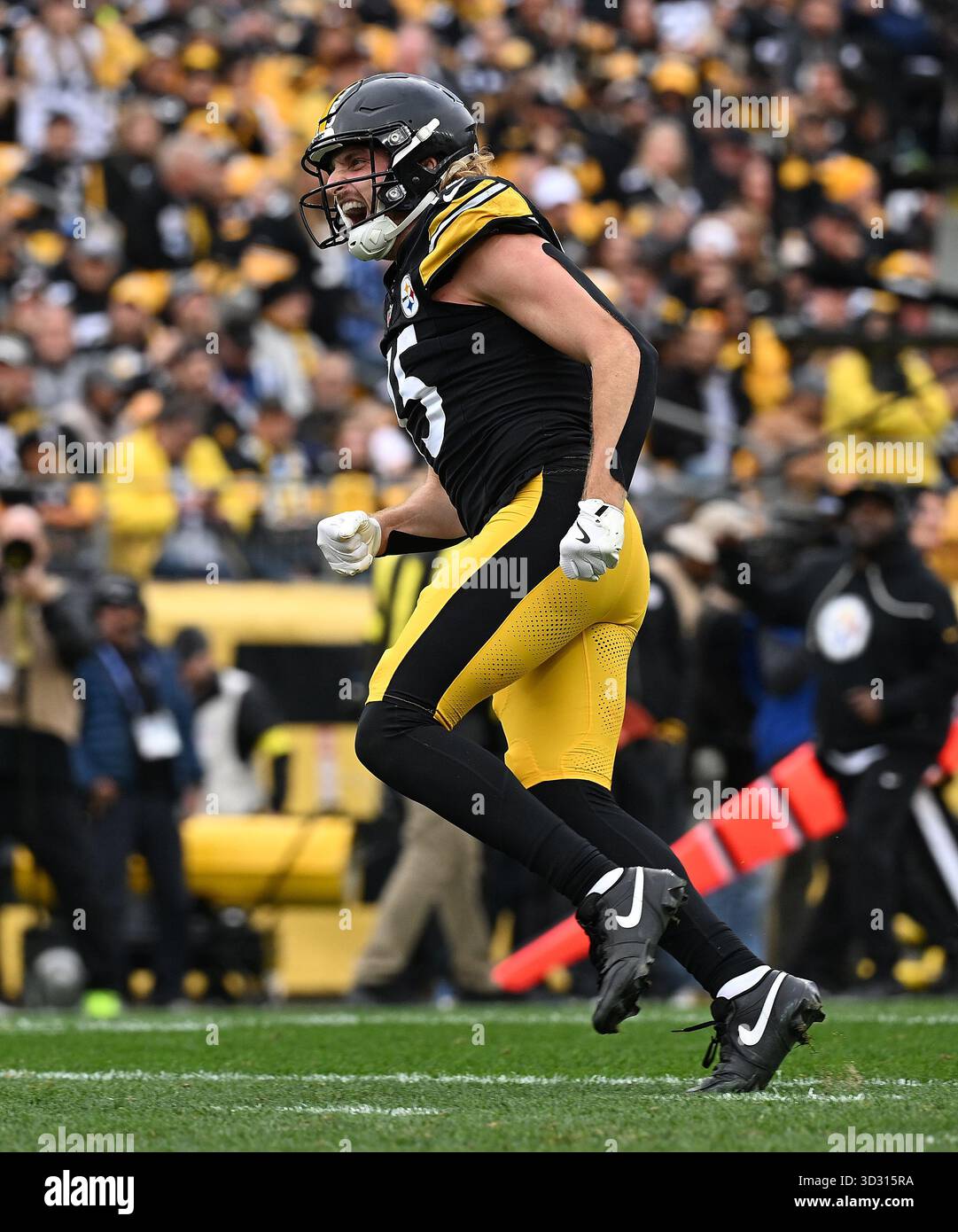Pittsburgh Steelers wide receiver Ben Skowronek (15) reacts after a ...