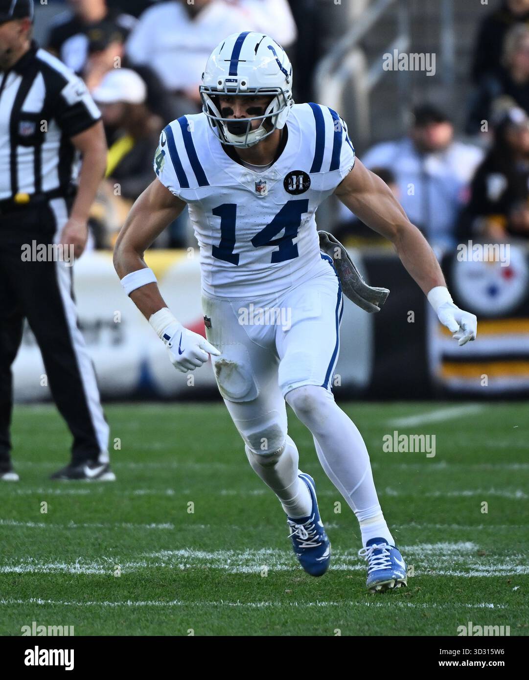 Indianapolis Colts wide receiver Alec Pierce (14) in action during an ...