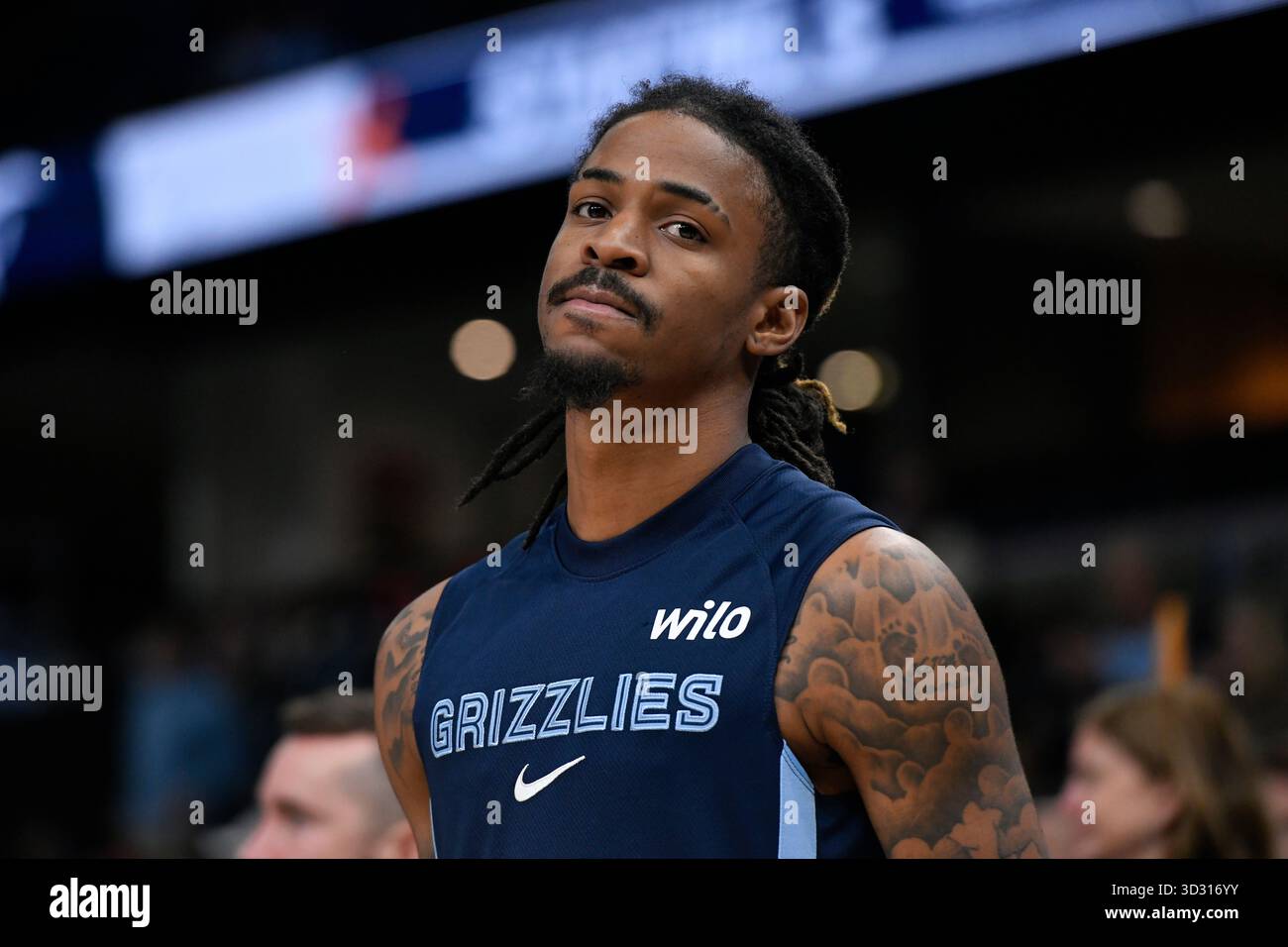 Memphis Grizzlies guard Ja Morant warms up before an NBA basketball ...