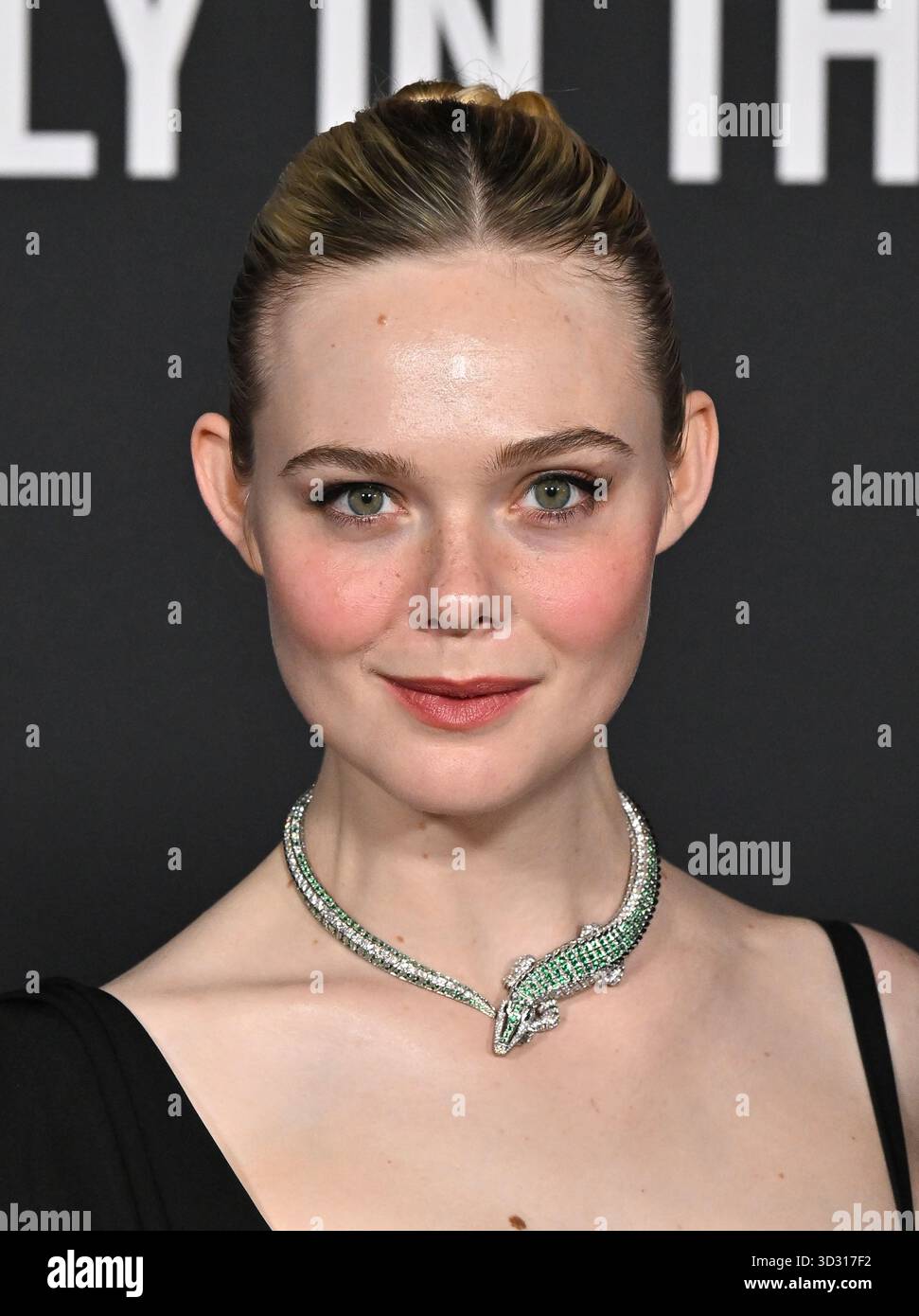 Elle Fanning arriving to 20th Century Studios “Predator: Badlands ...