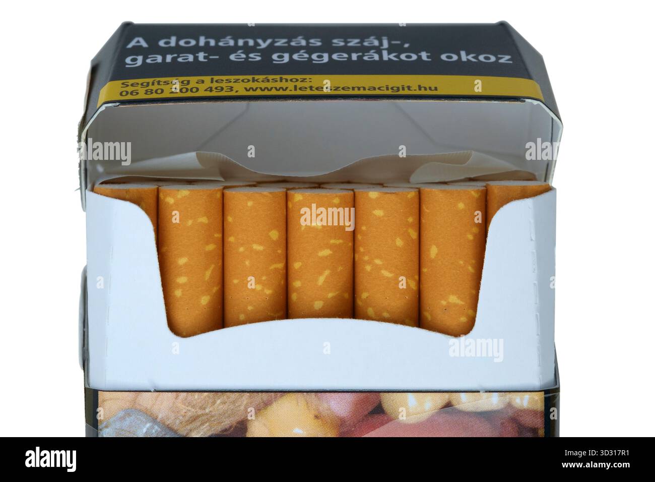 cigarette filters in newly opened full packet of cigarettes Stock Photo ...