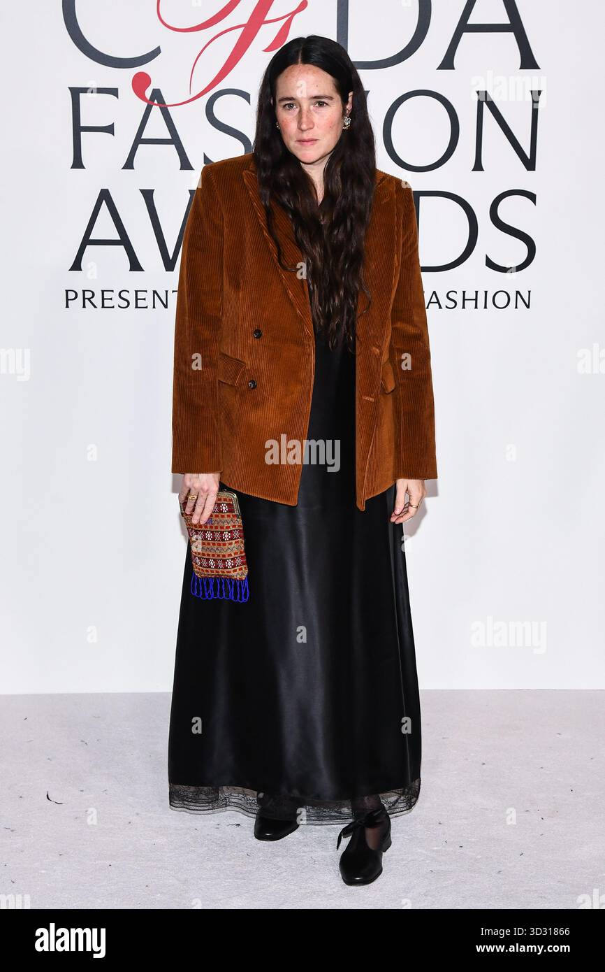 Emily Adams Bode Aujla walking on the red carpet at the 2025 CFDA ...