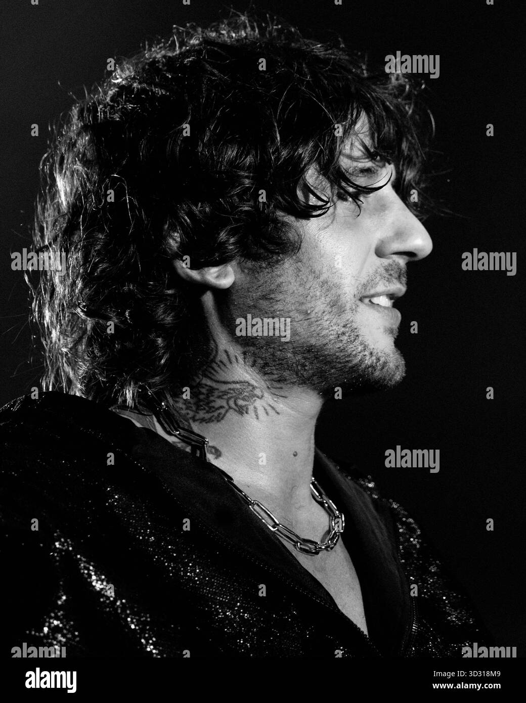 In Naples, Italy, on November 3, 2025, Italian singer and rapper Rkomi ...