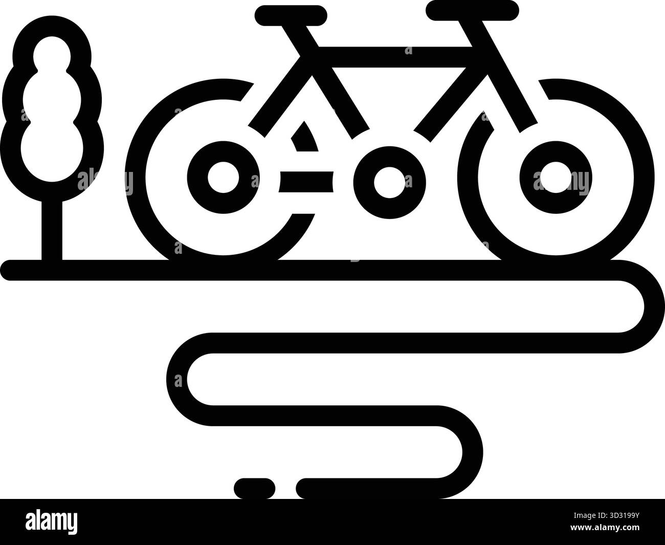 Icon bike path Black and White Stock Photos & Images - Alamy