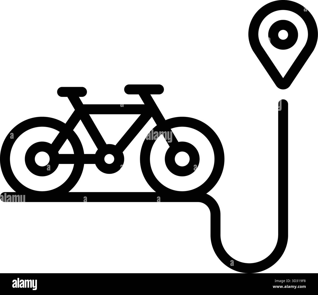 Icon cycle route Stock Vector Images - Alamy