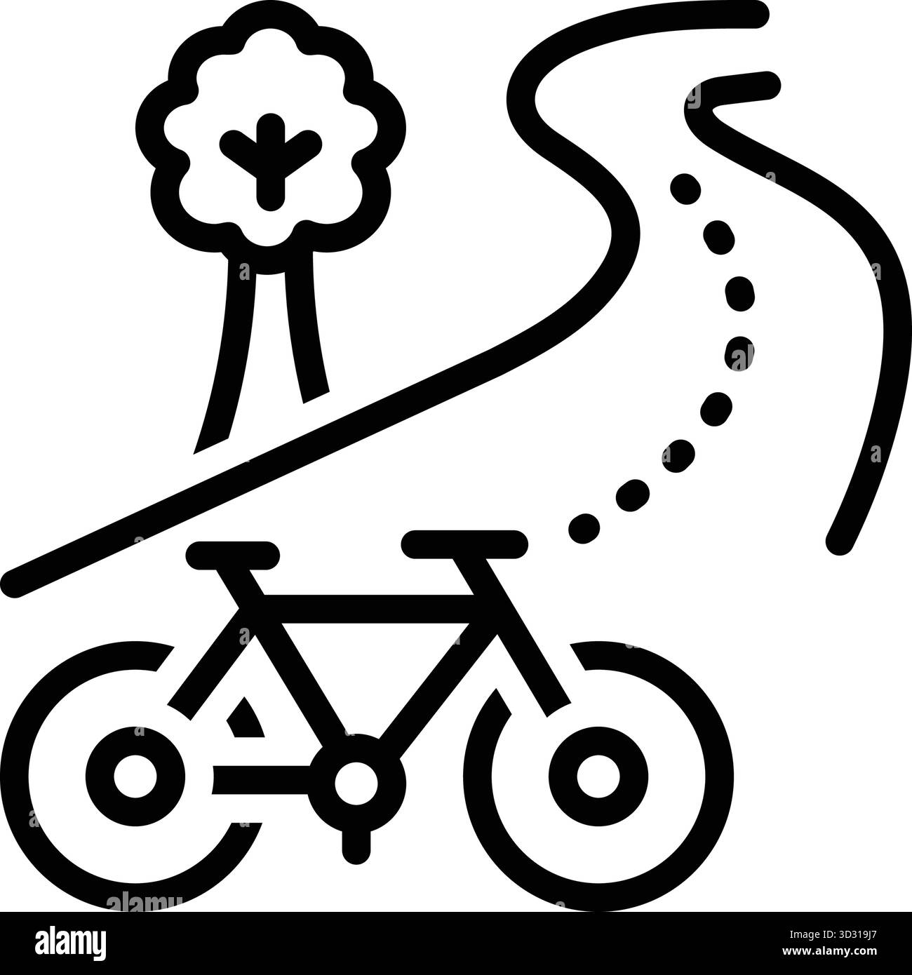 Icon bike path Black and White Stock Photos & Images - Alamy