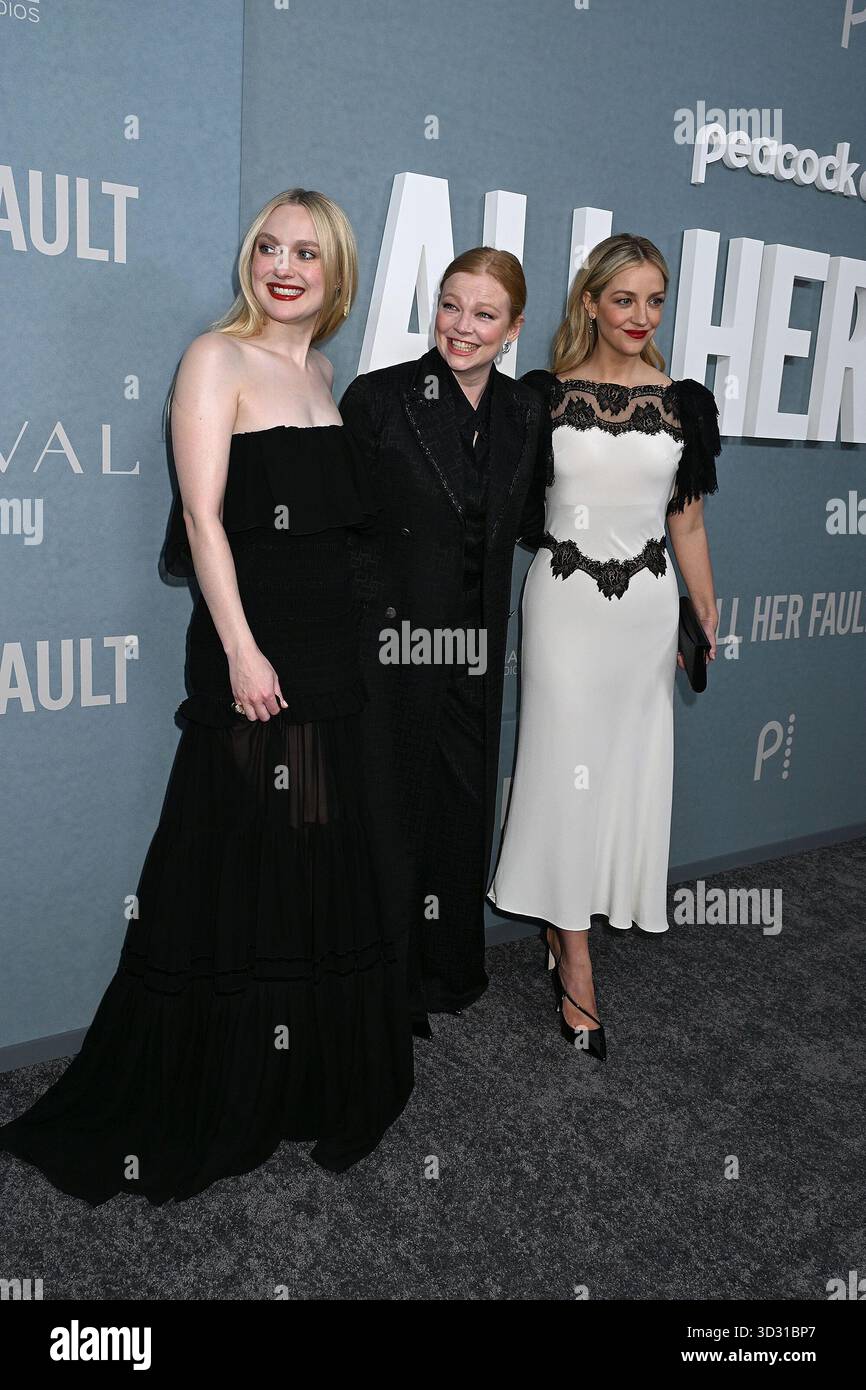 Dakota Fanning, Sarah Snook and Abby Elliott attend the Peacock TV ...