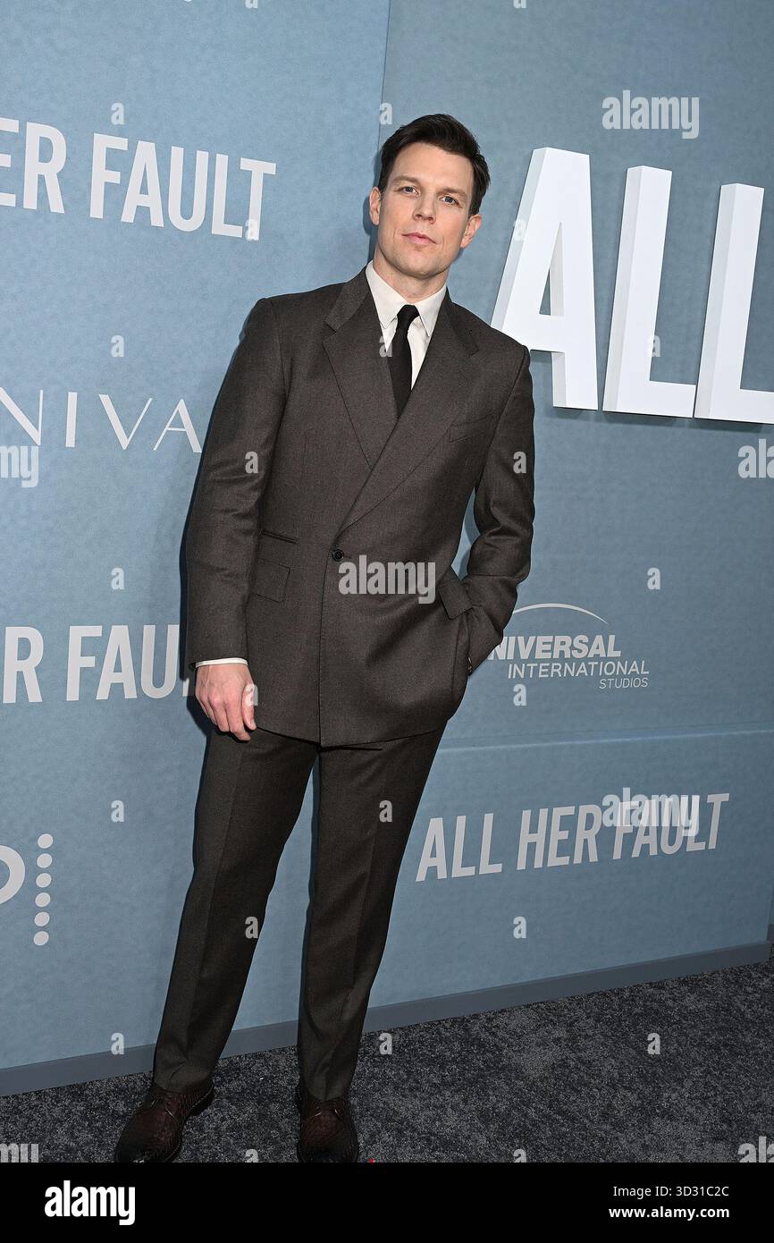 Jake Lacy attends the Peacock TV Series "All Her Fault" New York ...
