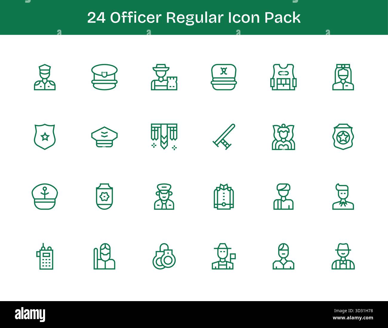 Curated pack of 24 vector icons in Regular Outline design, centered ...