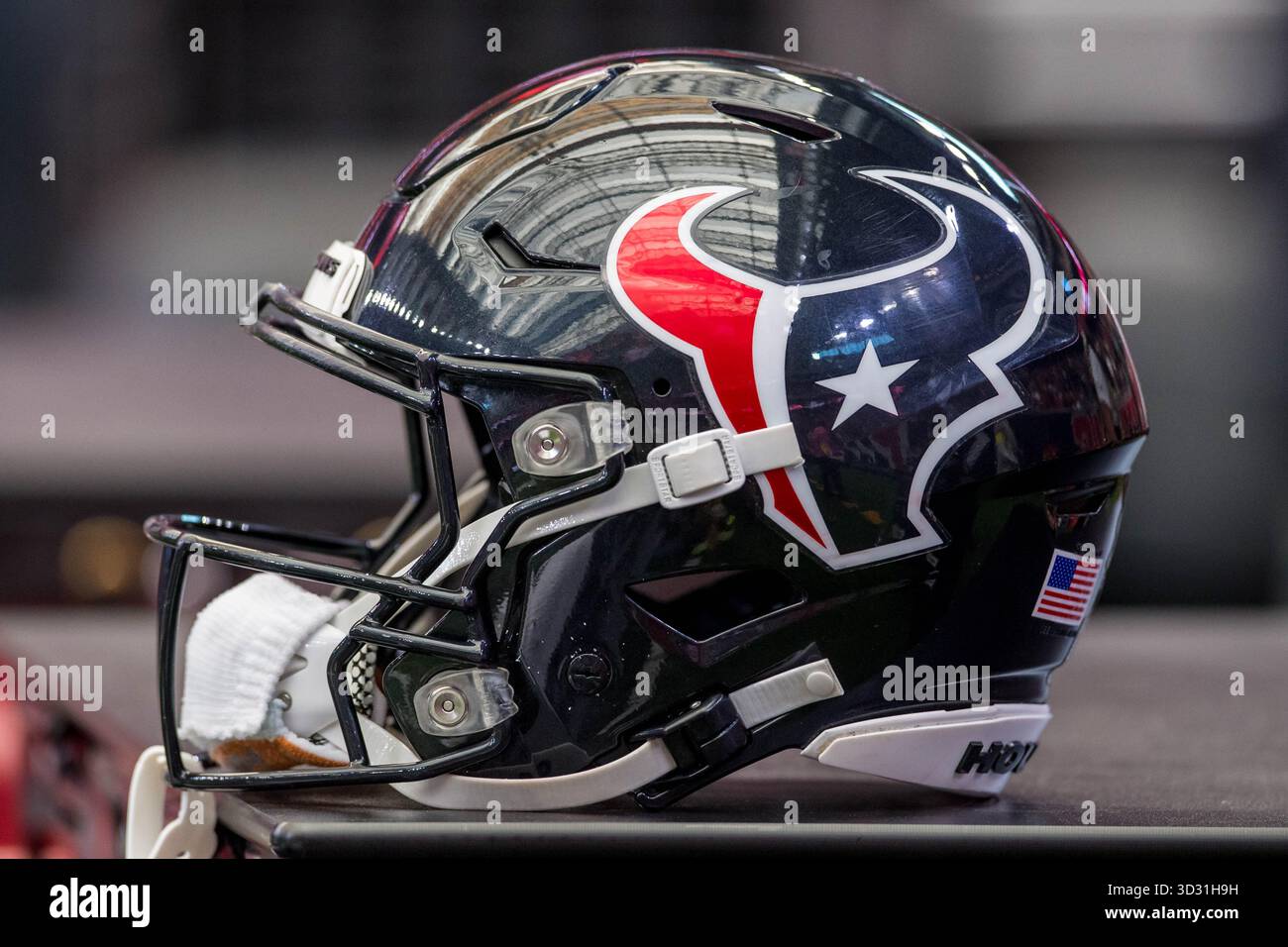 November 2, 2025: A Houston Texans helmet sits on the sideline during a ...