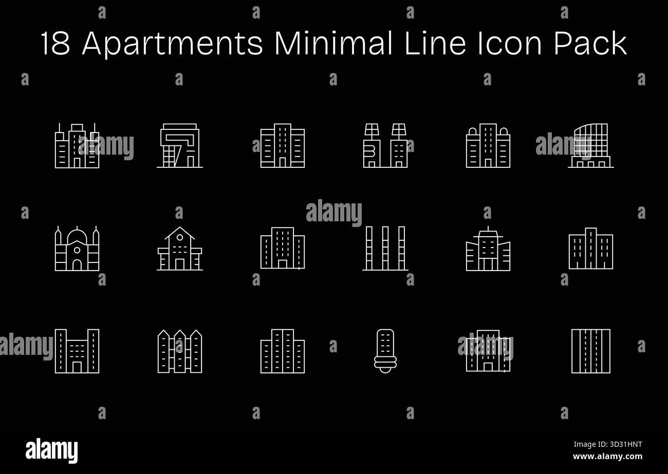 A dynamic set of 18 icons in Minimal Line style, tailored for ...