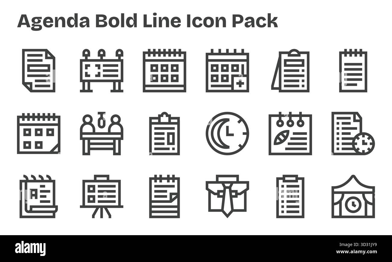 Work agenda icons Cut Out Stock Images & Pictures - Alamy