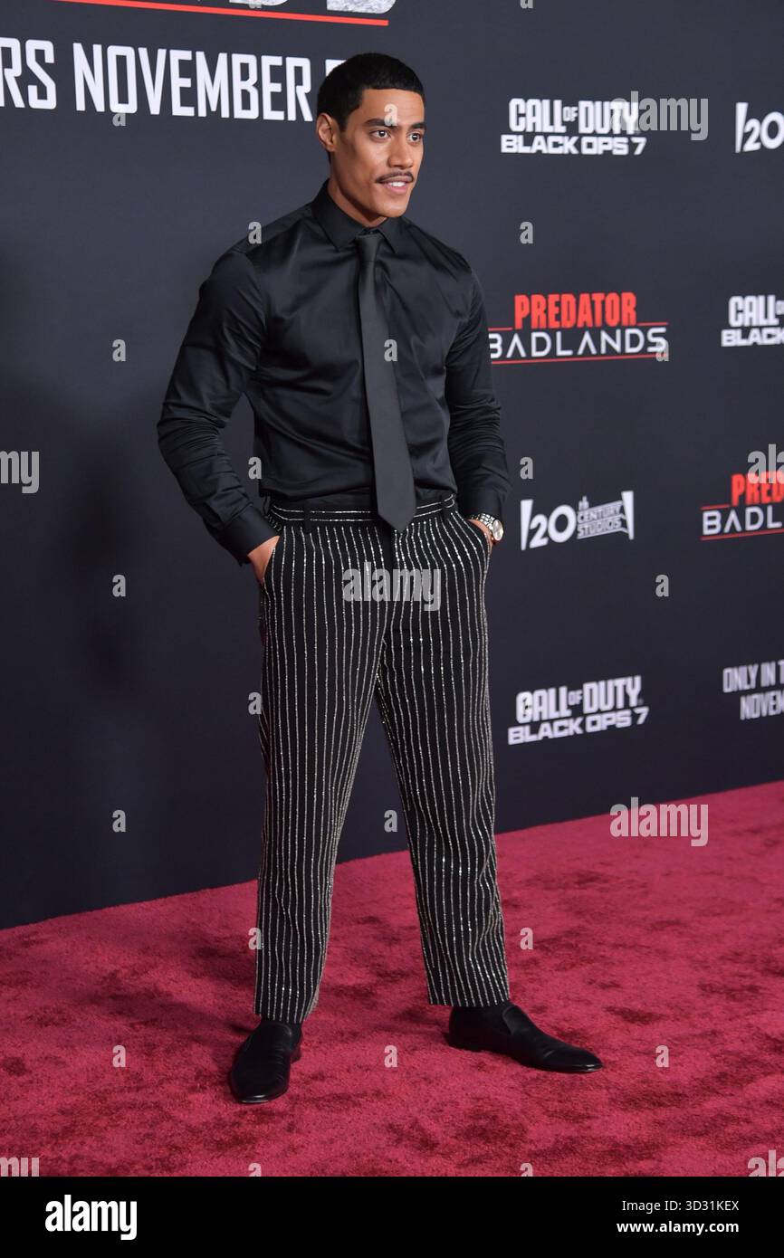 Dimitrius Schuster-Koloamatangi arrives at the premiere of "Predator ...