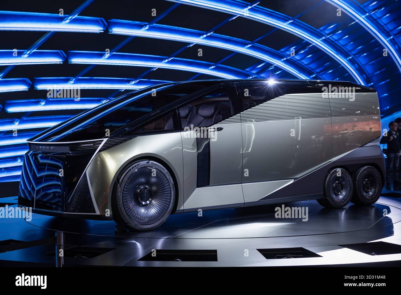 Lexus LS Concept (6-wheeled MPV) on display at Japan Mobility Show 2025 ...