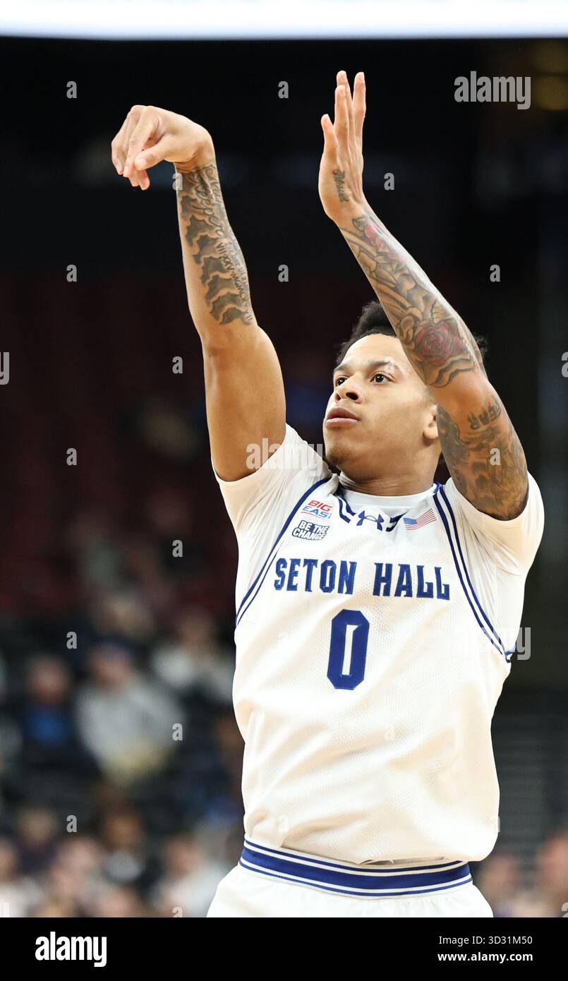 Nov 3, 2025; Newark, New Jersey, USA; Seton Hall guard Adam Clark (0 ...