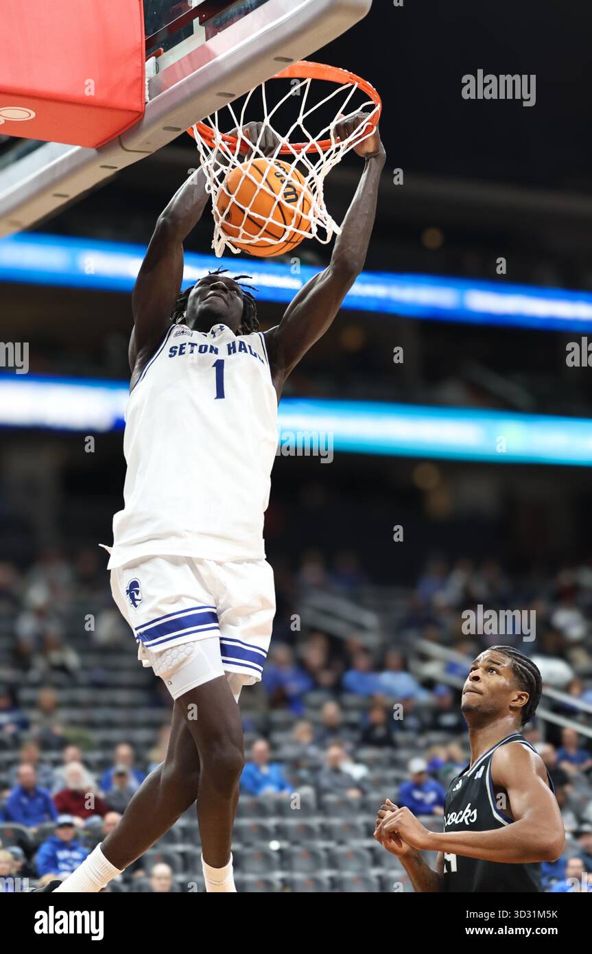 Nov 3, 2025; Newark, New Jersey, USA; Seton Hall guard Jacob Dar (1 ...