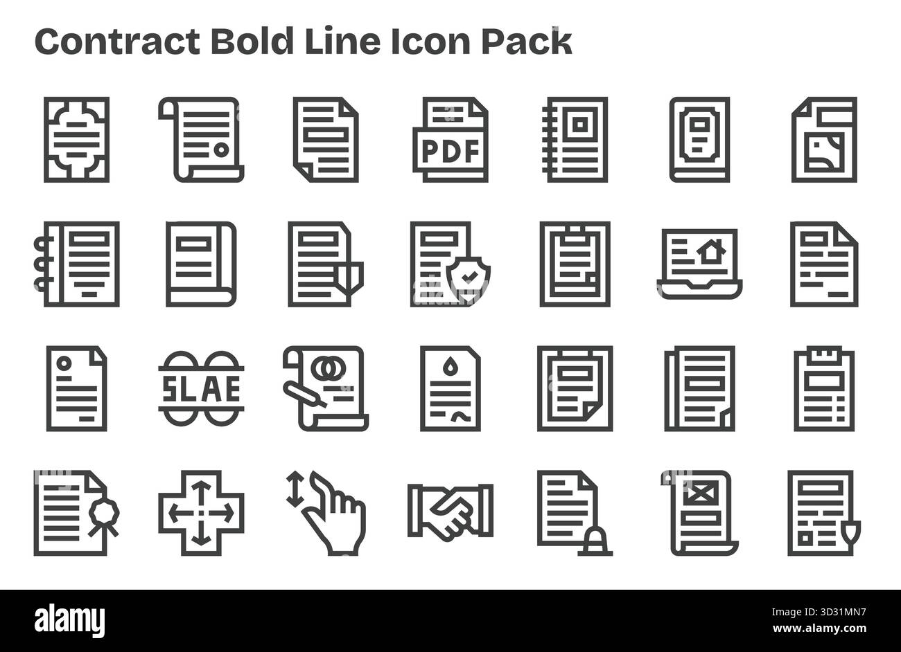 Curated pack of 28 vector icons in Extra Bold Line design, centered ...