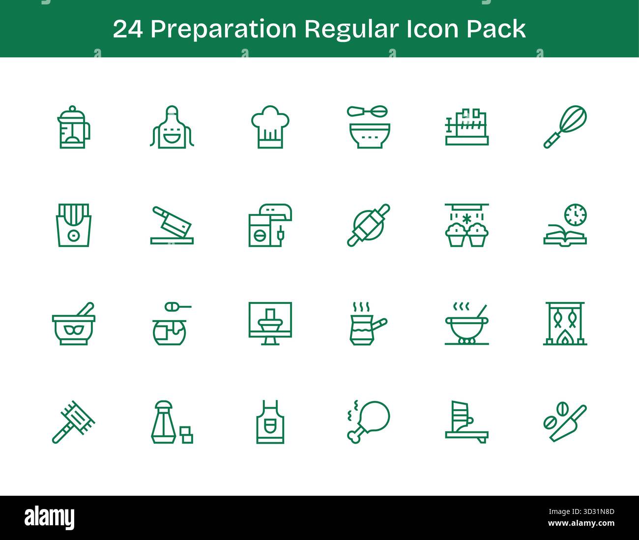 Professionally designed 24 icons in Regular Outline style, capturing ...