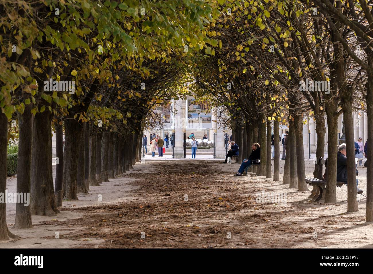 Paris, France - October 24, 2025 : View of the public gardens of the ...