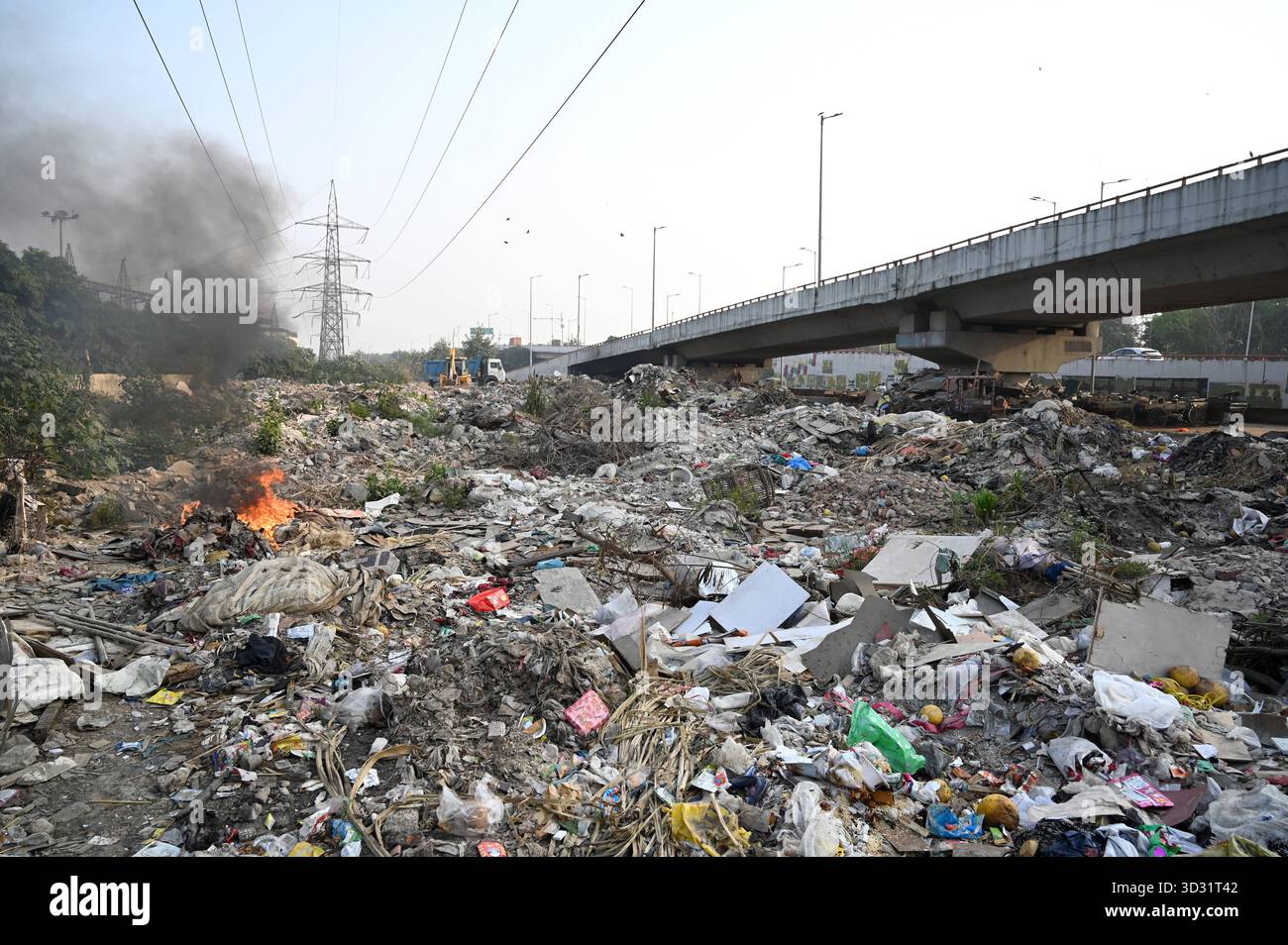 NEW DELHI, INDIA - NOVEMBER 2: Plastic garbage Burn at Geeta Colony ...