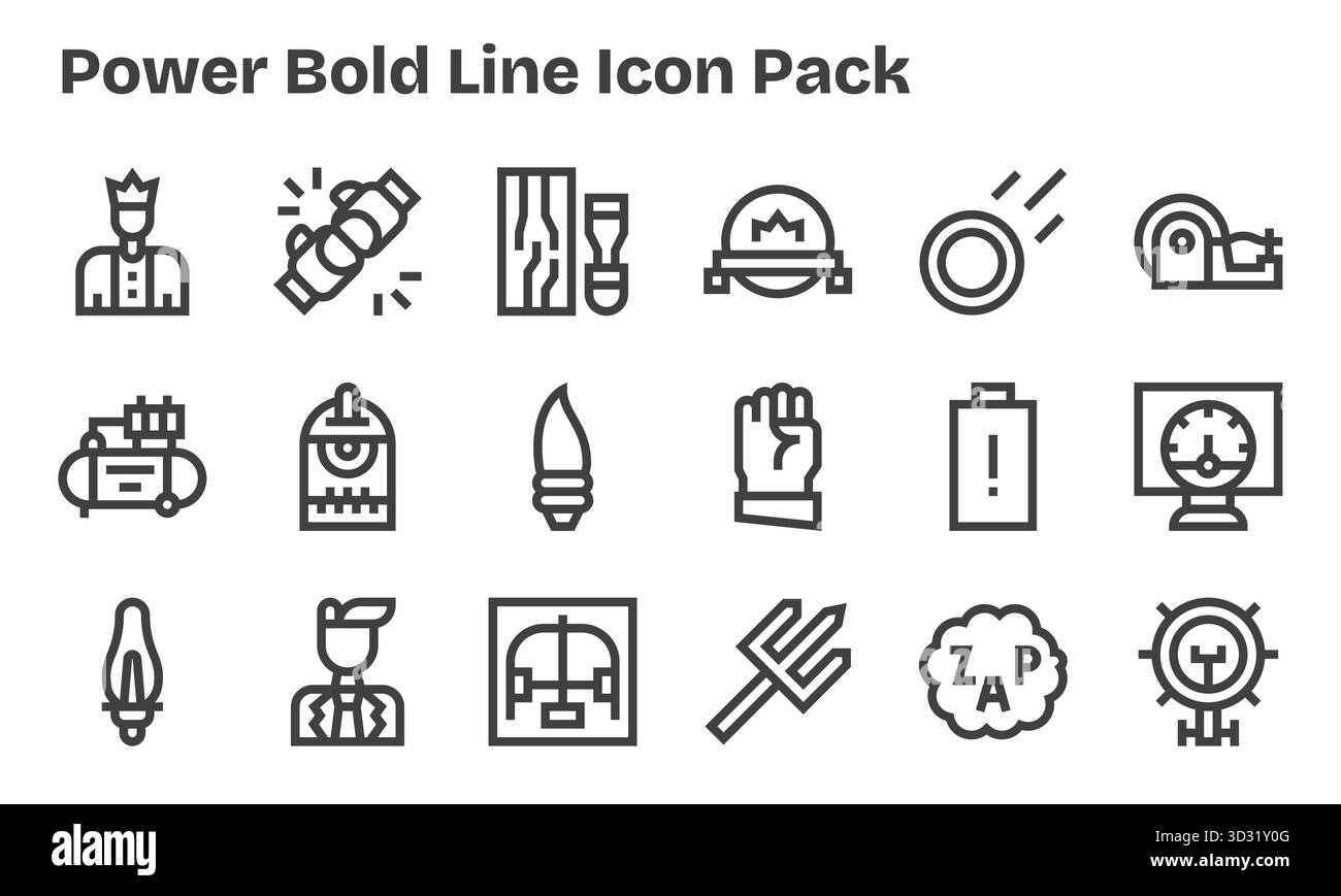 Professionally designed 18 icons in Bold Line style, capturing the ...