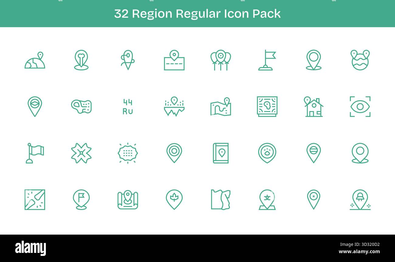 This collection features 32 Regular Line-style icons tailored to the ...
