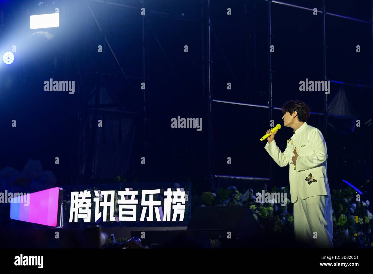 Chinese singer Zhang Yuan performs in Suzhou City, east China's Jiangsu ...