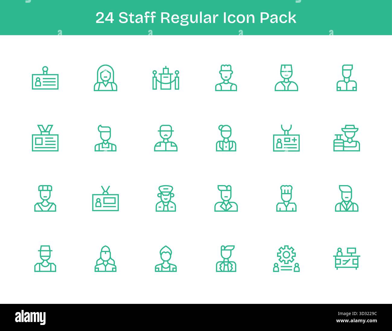 Professionally designed 24 icons in Regular Outline style, capturing ...