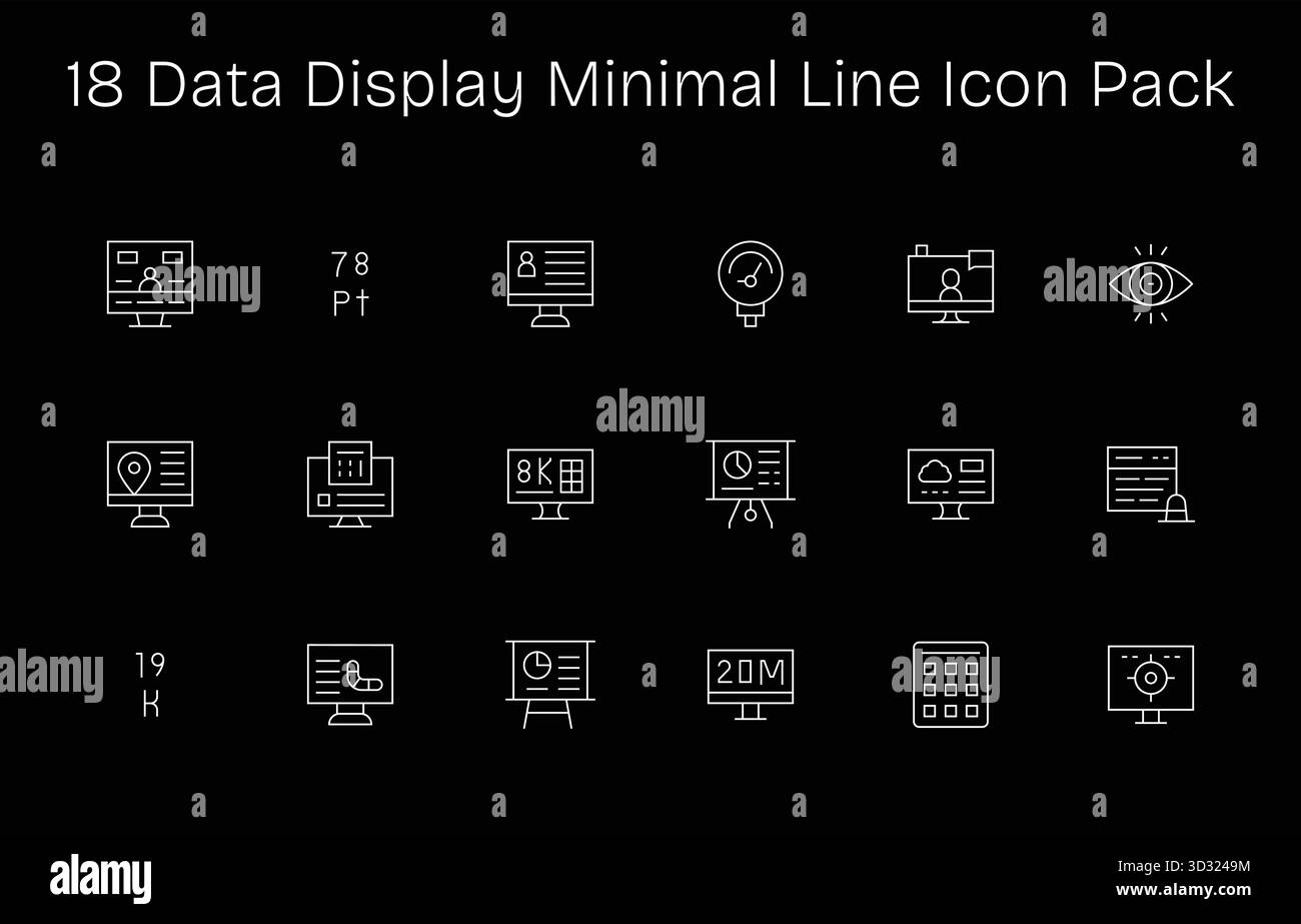 Explore 18 Minimal Line-style vector icons inspired by Data Display ...