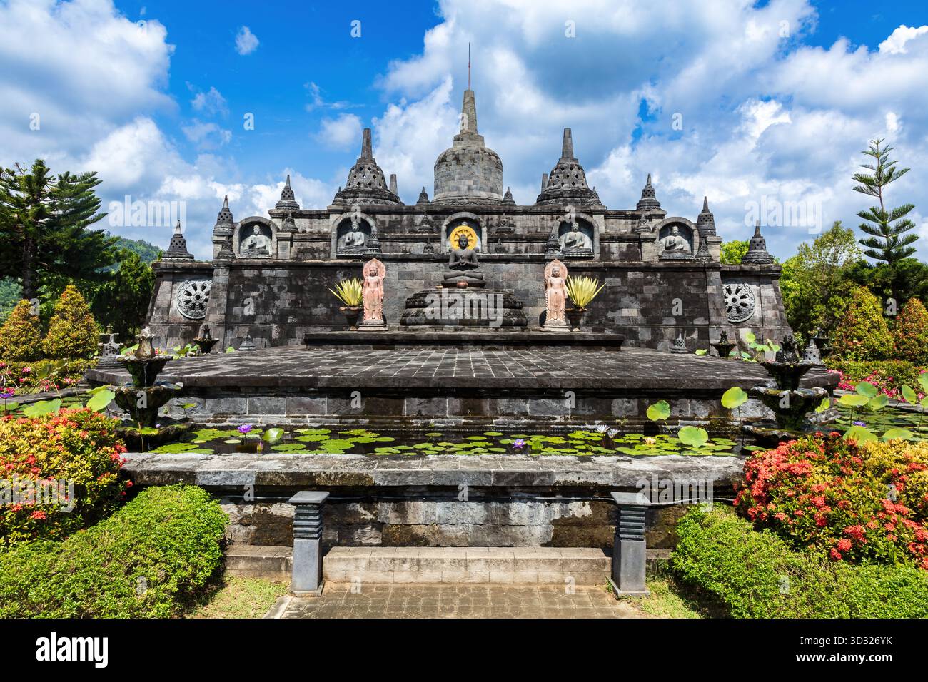 Temple at the Buddhist monastery Brama Vihara Aram in northern Bali ...