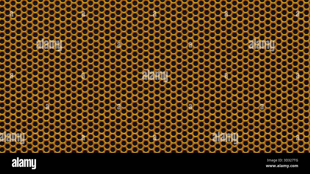 abstract grainy golden circle honeycomb grid loudspeaker mesh ...