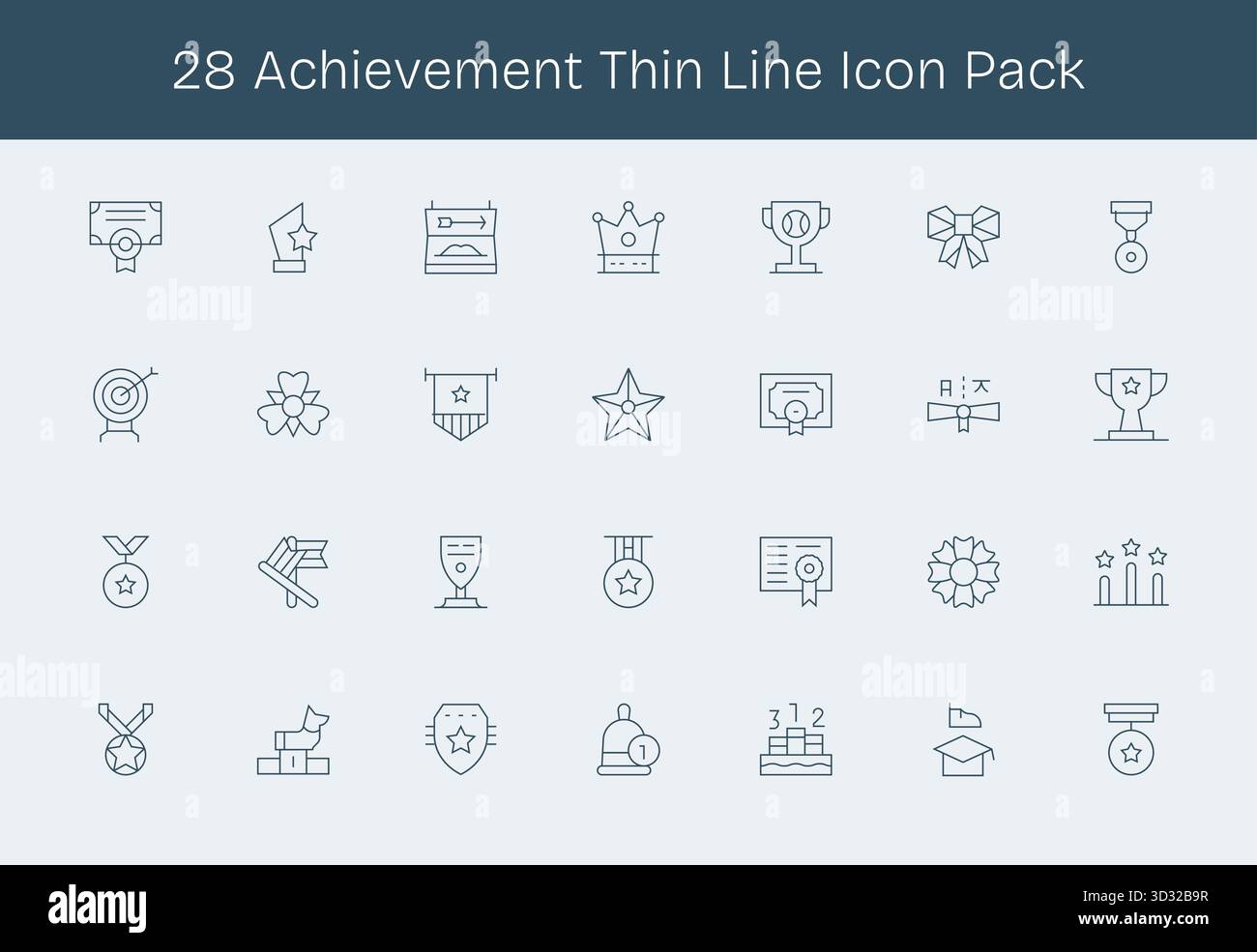 Curated pack of 28 vector icons in Thin Line design, centered around ...
