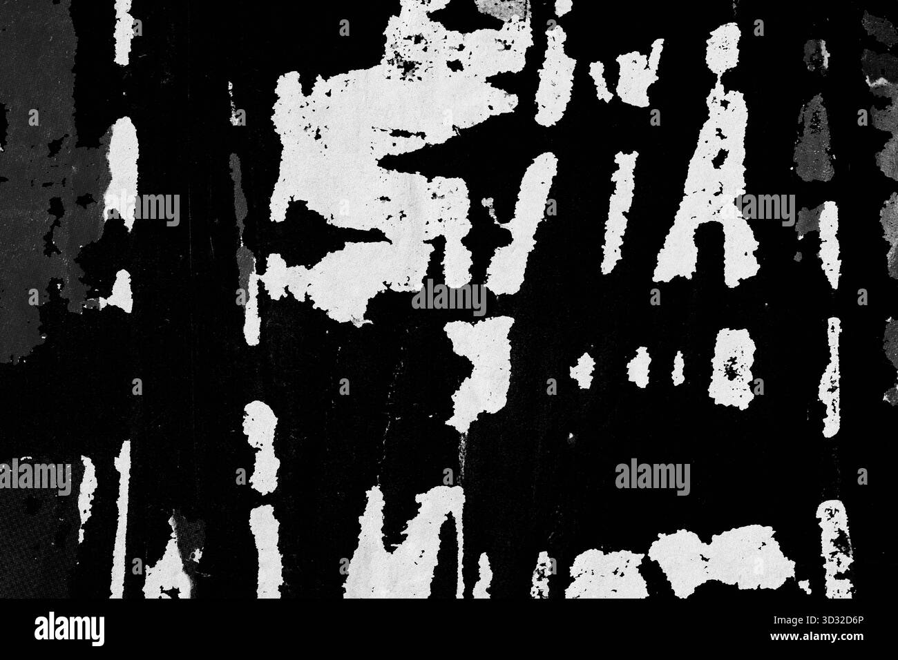 Black and white creased crumpled paper background surface old posters ...