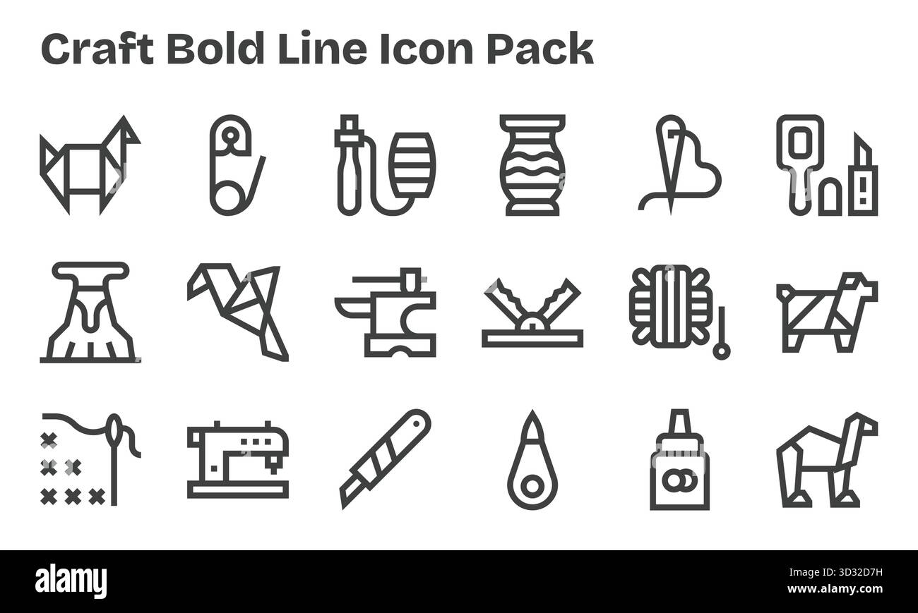 Curated pack of 18 vector icons in Bold Line design, centered around ...