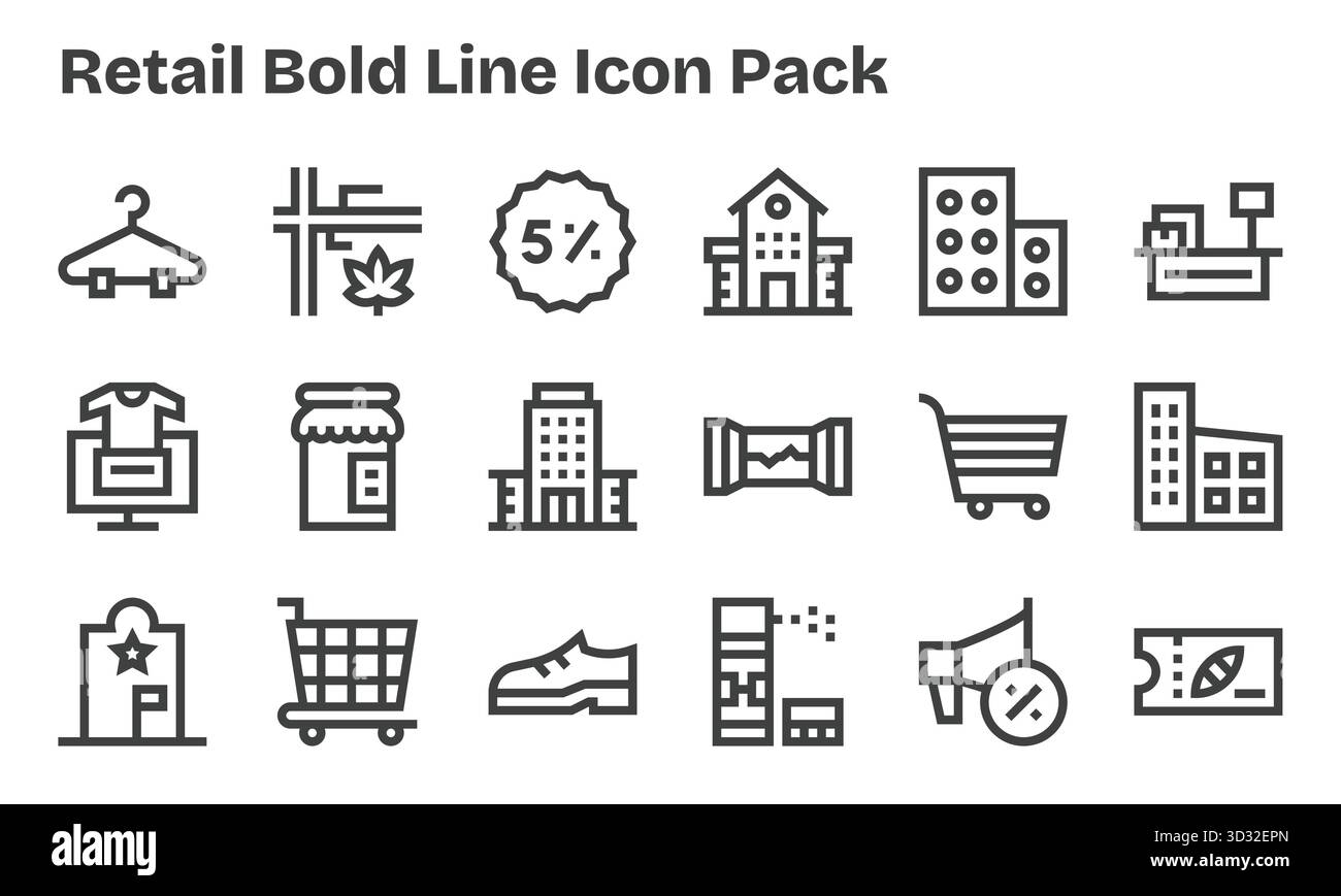 Professionally designed 18 icons in Bold Line style, capturing the ...