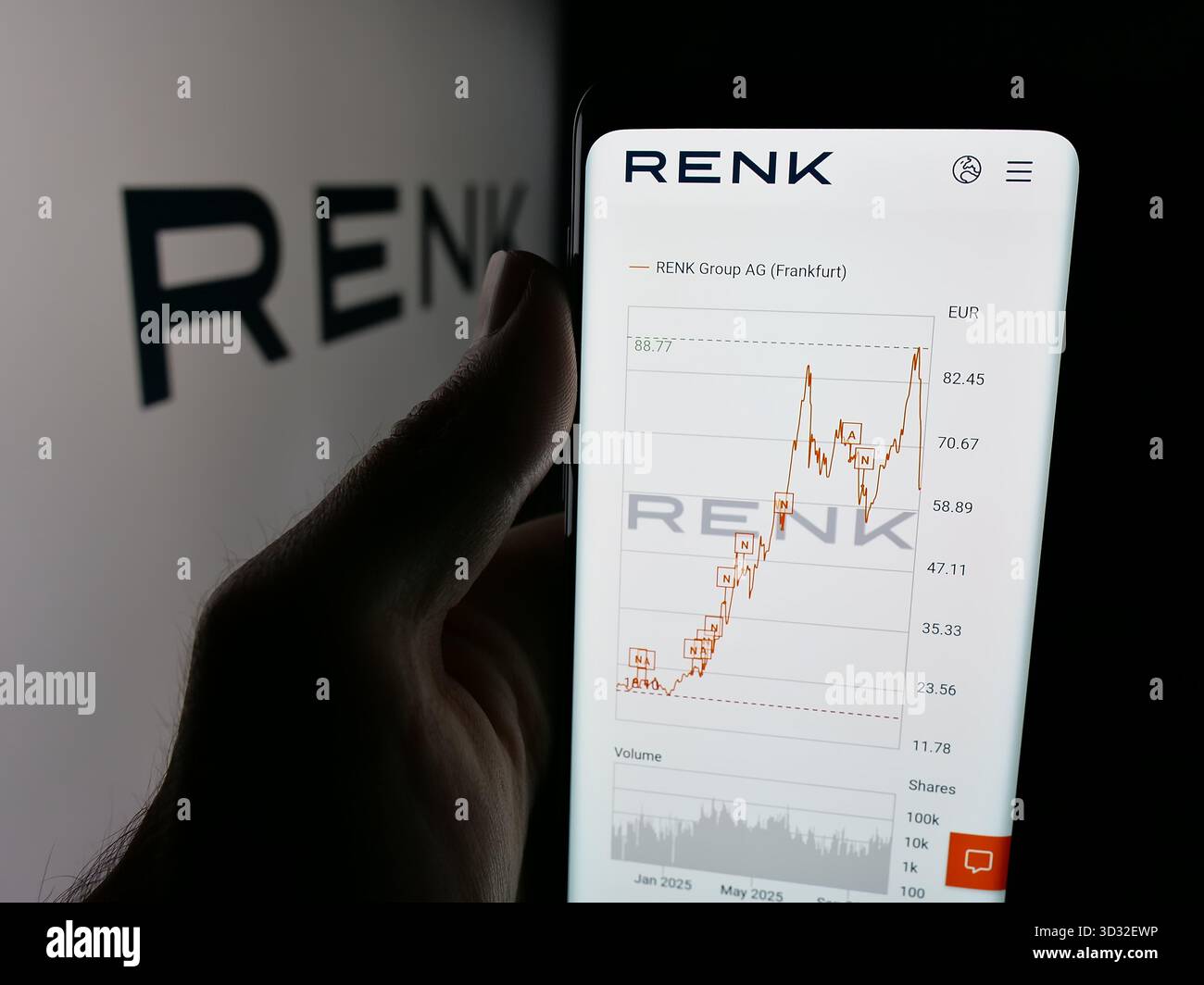In this photo illustration, a smartphone with the web page of German ...